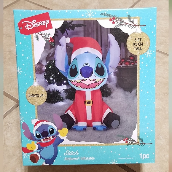 Gemmy | Holiday | Gemmy Disney Stitch In Santa Suit 3ft Christmas Light ...